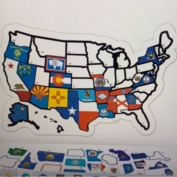 LushLeaf | Accents | Rv State Sticker Travel Map 1 X 17 Usa States ...
